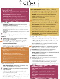 Menu - The Cellar Wine Bar and Kitchen