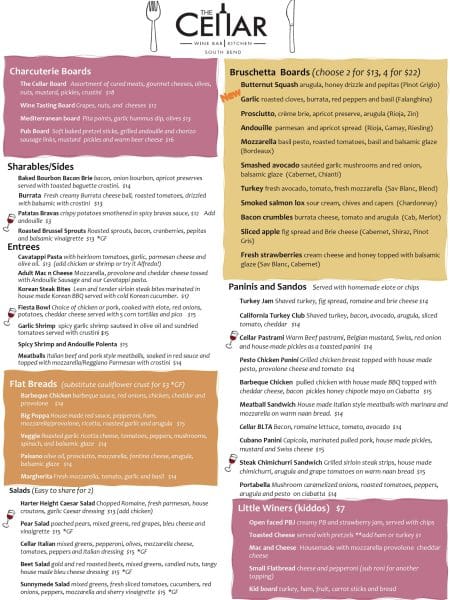 Menu | The Cellar Wine Bar & Kitchen