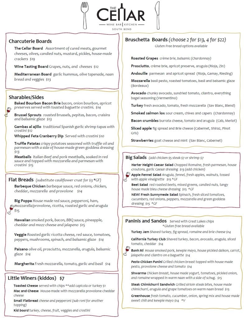 Menu | The Cellar Wine Bar & Kitchen